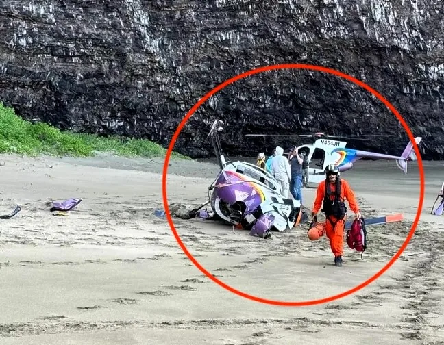 VIDEO: Horror moments from inside helicopter as it crashes on beach ...