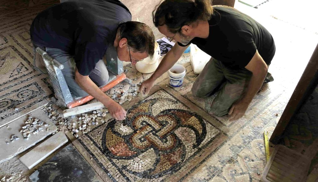 Roman mosaic floor painstakingly recreated over five years using ...