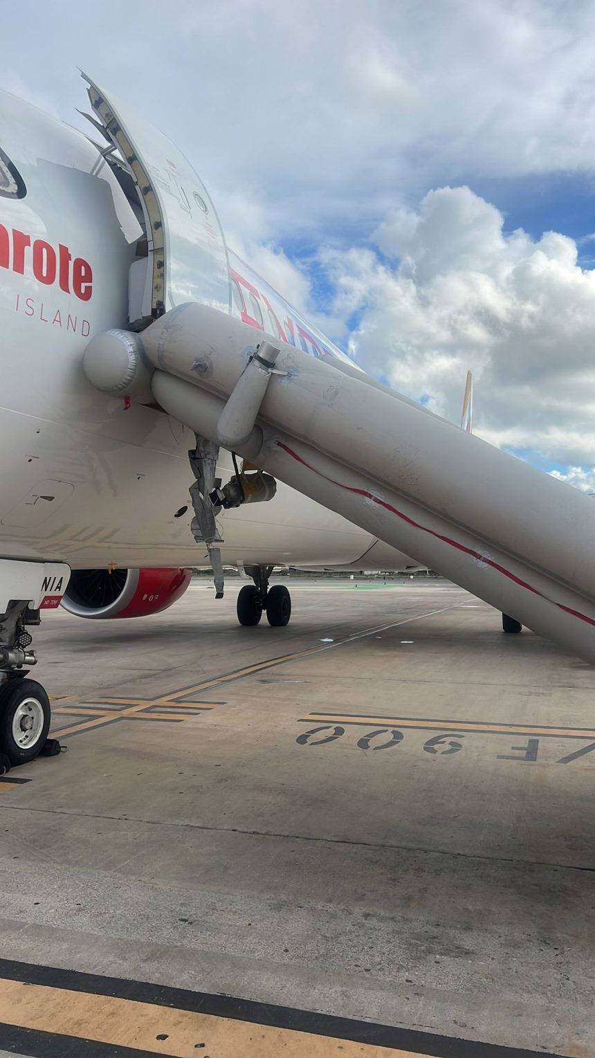 Plane passenger sparks panic after releasing emergency slide in ...