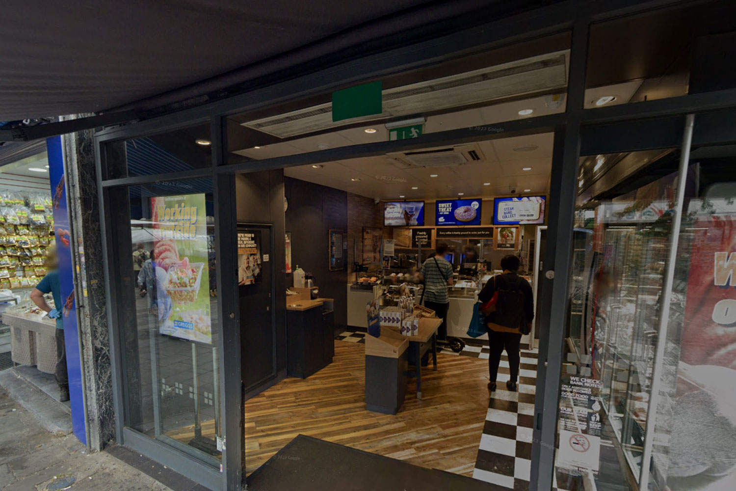 Cocky thief pinches Greggs grub before thanking staff and making casual ...