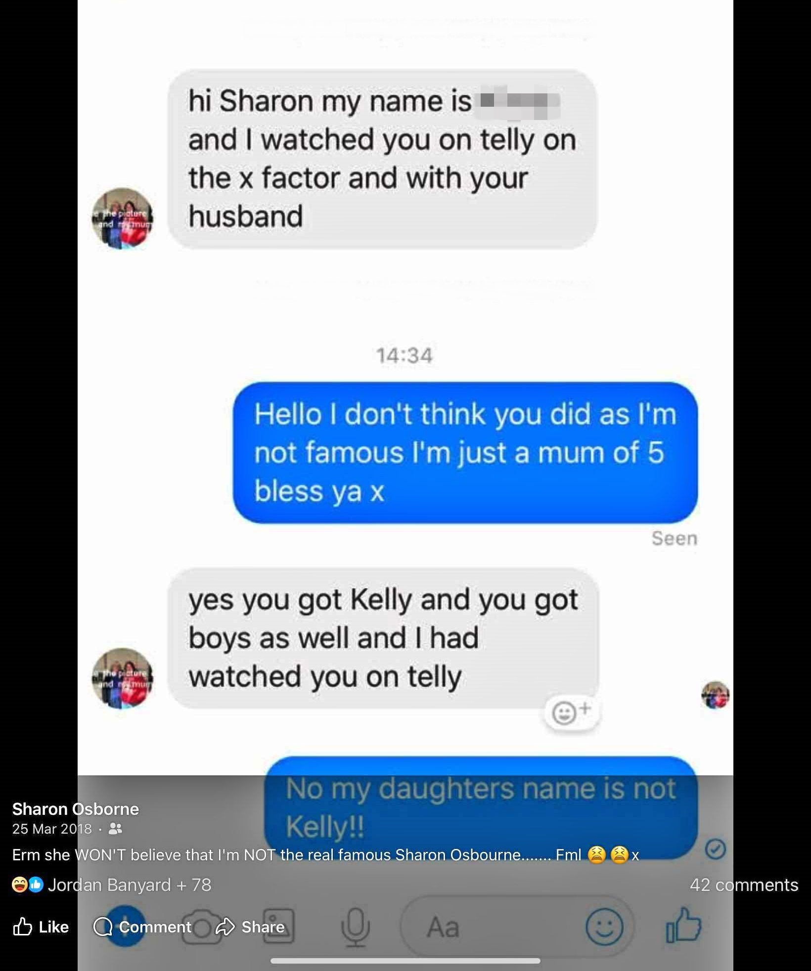 Mum with same name as Sharon Osbourne flooded with messages of ...