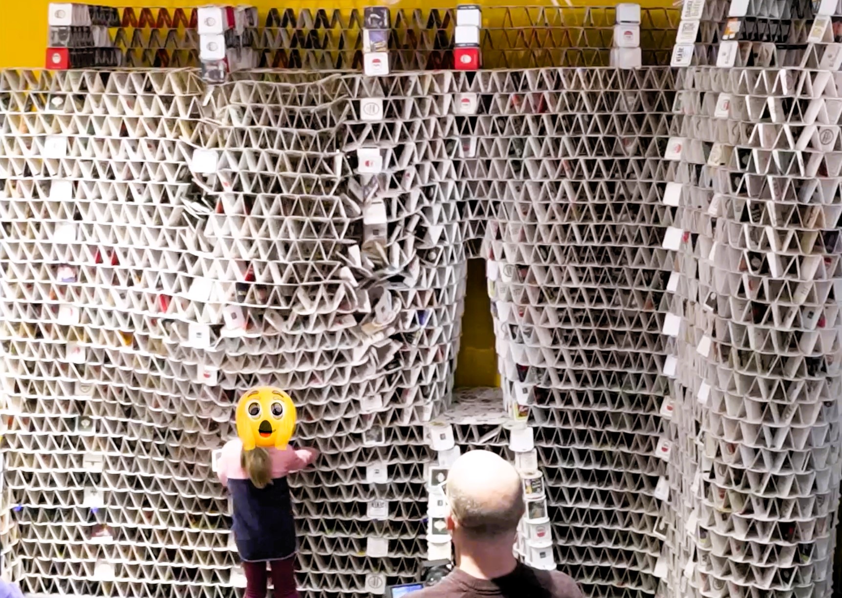 Moment girl knocks down Guinness World Record BEER MAT tower – made ...
