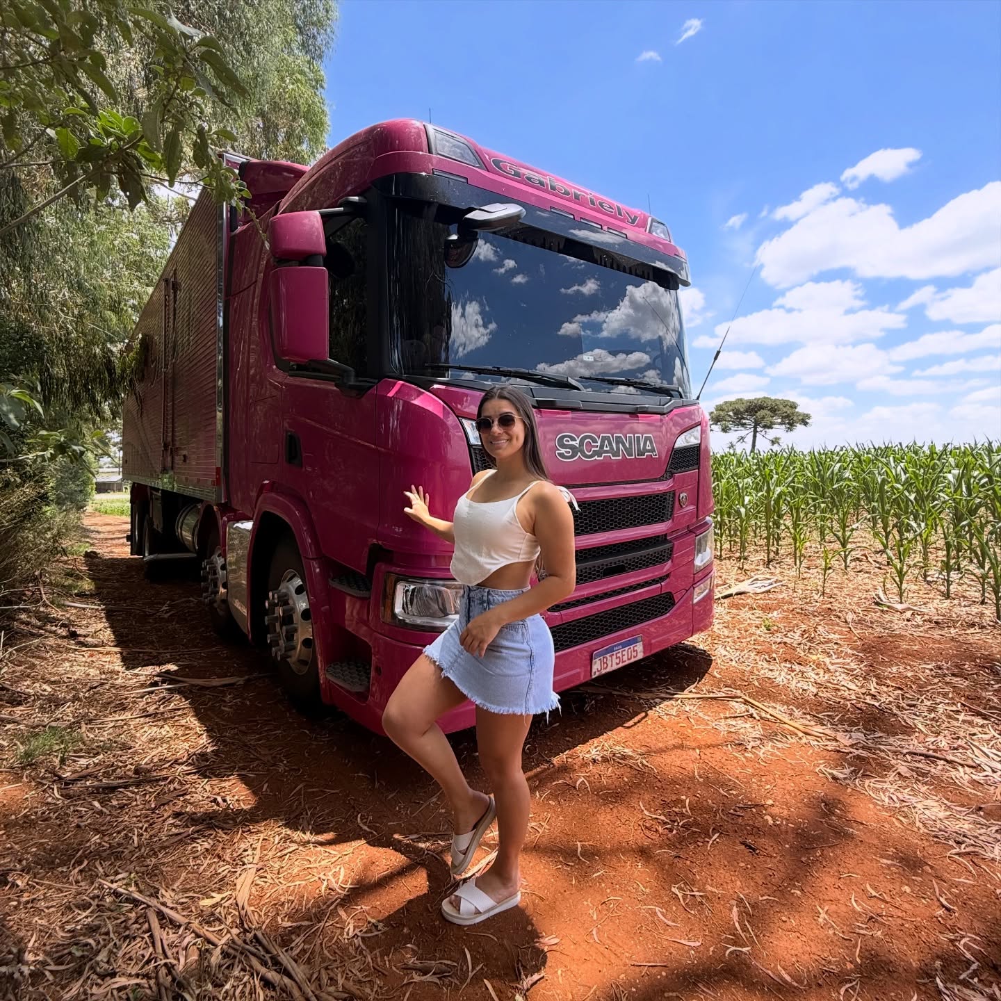 Trucker influencer, 24, walks away unscathed after pink lorry overturns ...